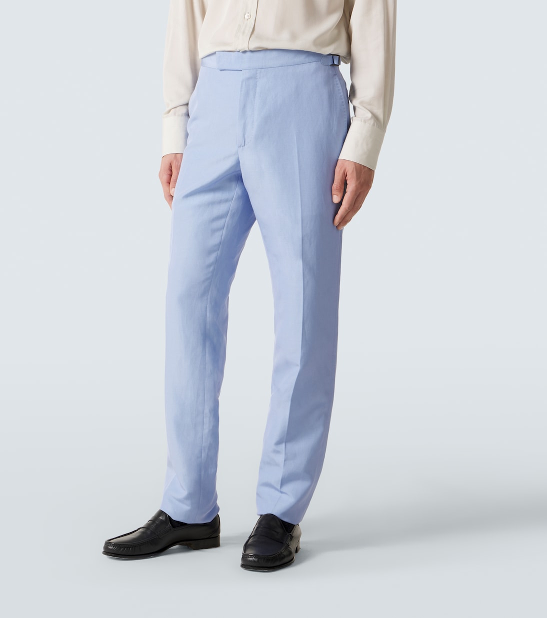 Silk and linen suit in blue - Tom Ford | Mytheresa