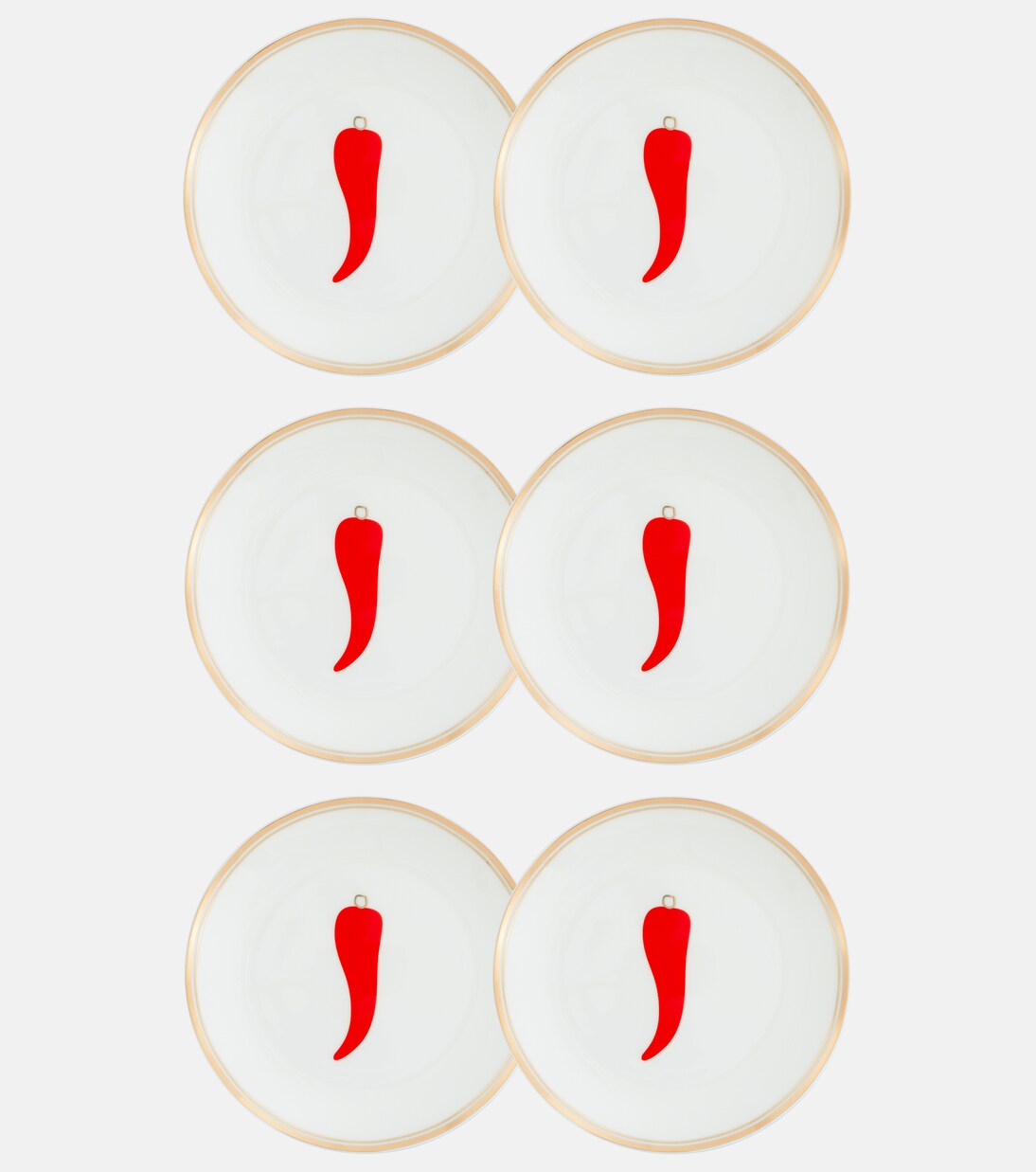 Chilli Pepper set of 6 bread plates in white - Bitossi | Mytheresa