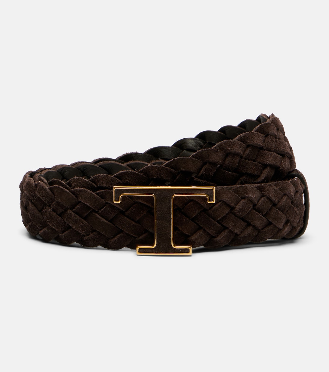T Timeless braided suede belt in brown - Tods | Mytheresa