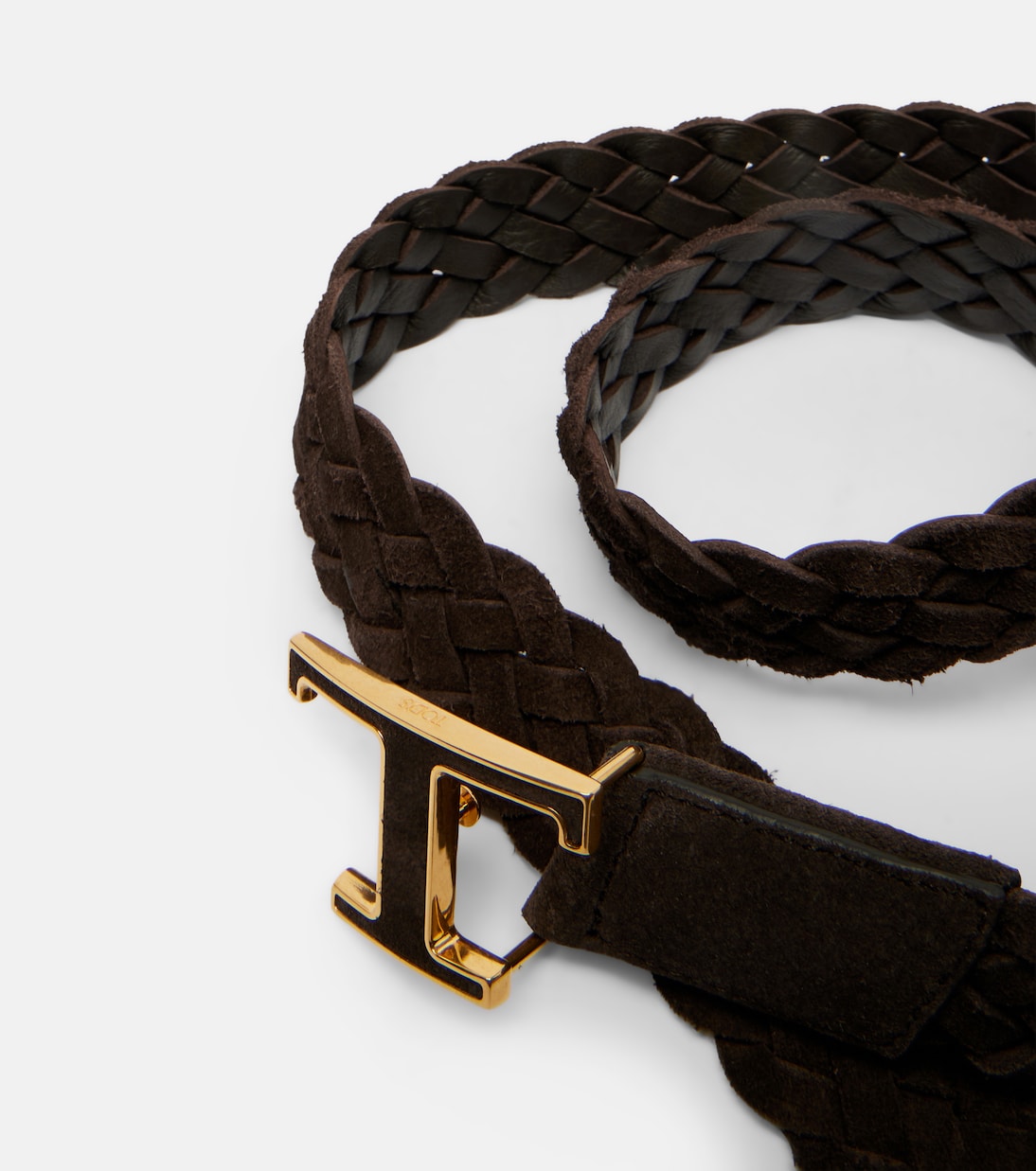 T Timeless braided suede belt in brown - Tods | Mytheresa