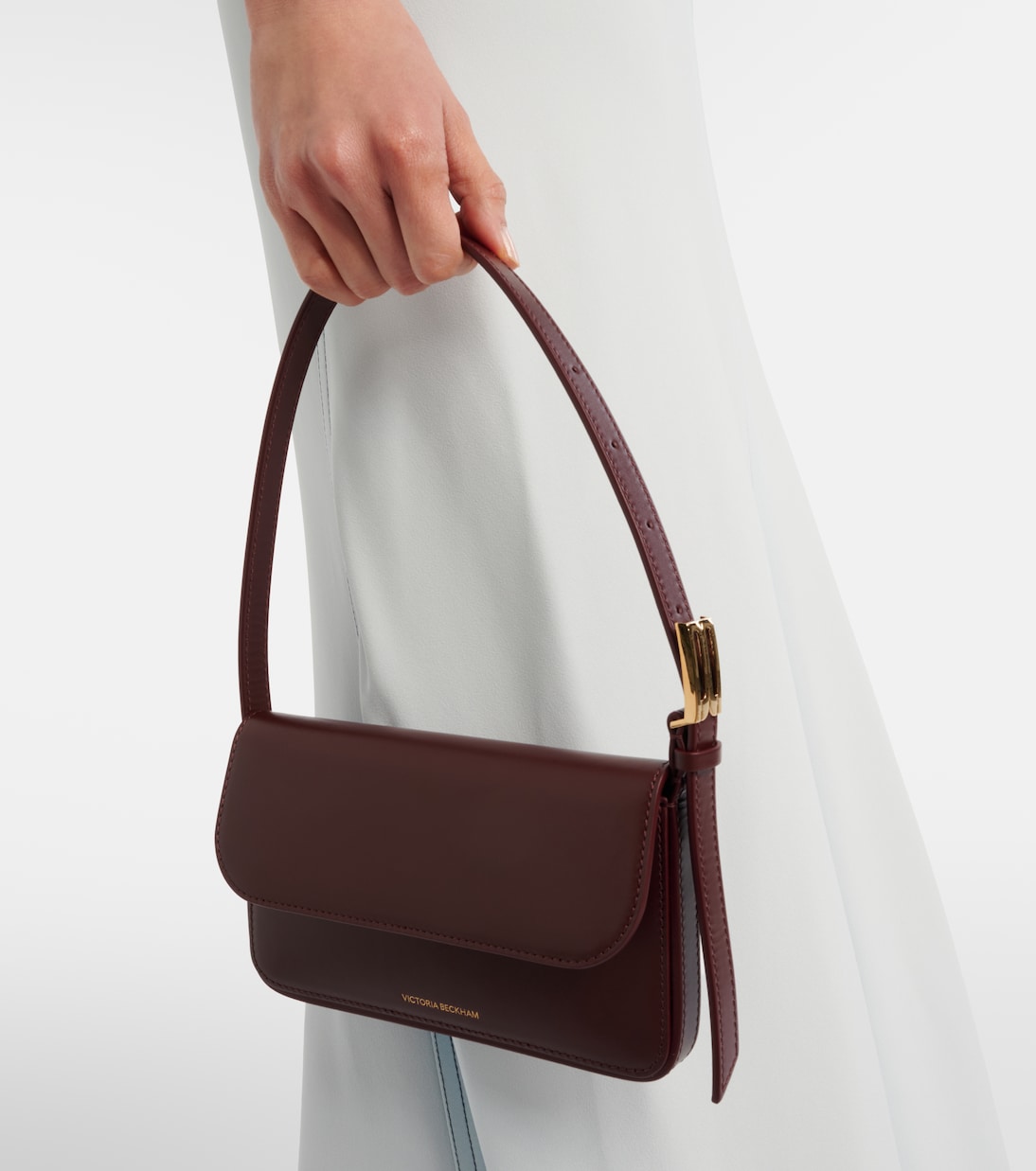 Dorian Mini leather shoulder bag in burgundy - Victoria Beckham | Mytheresa