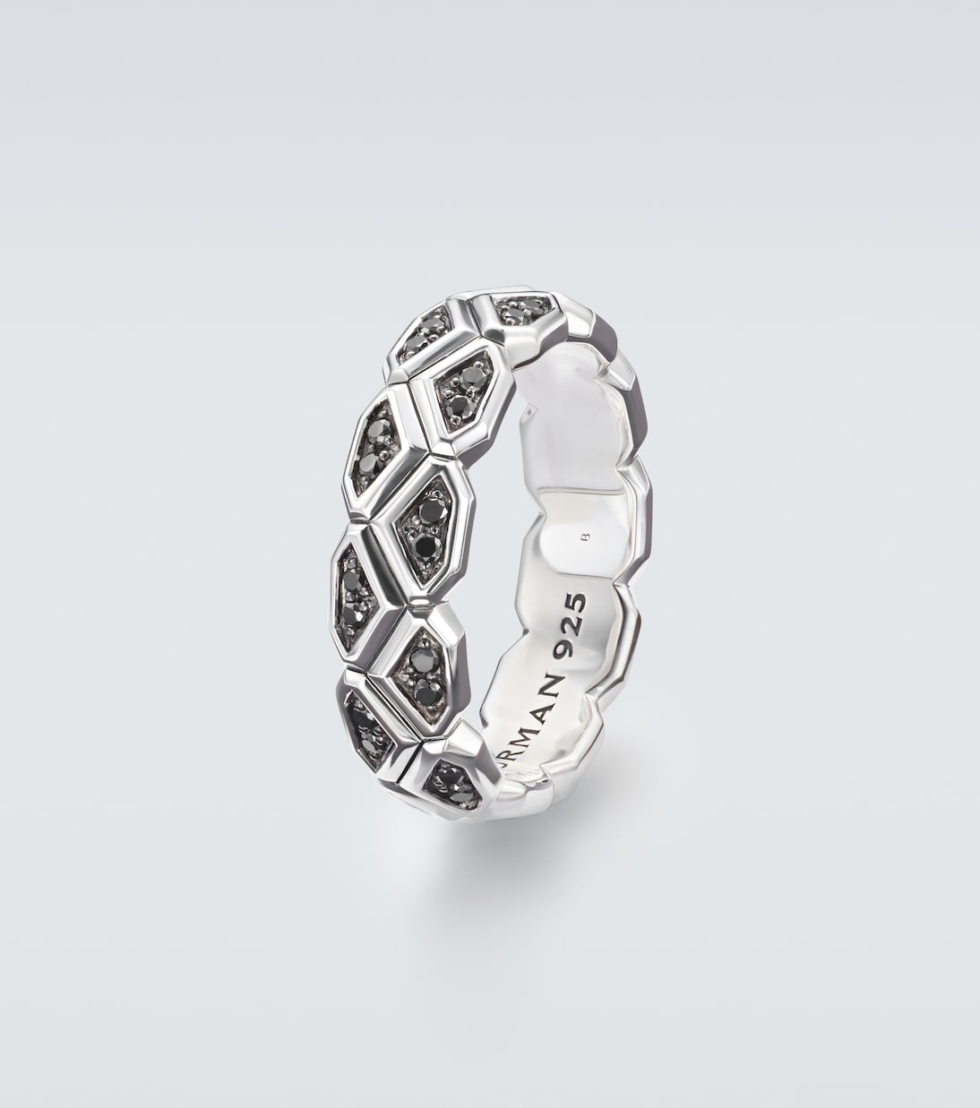 Hex sterling silver (925) ring with diamonds in silver - David Yurman ...