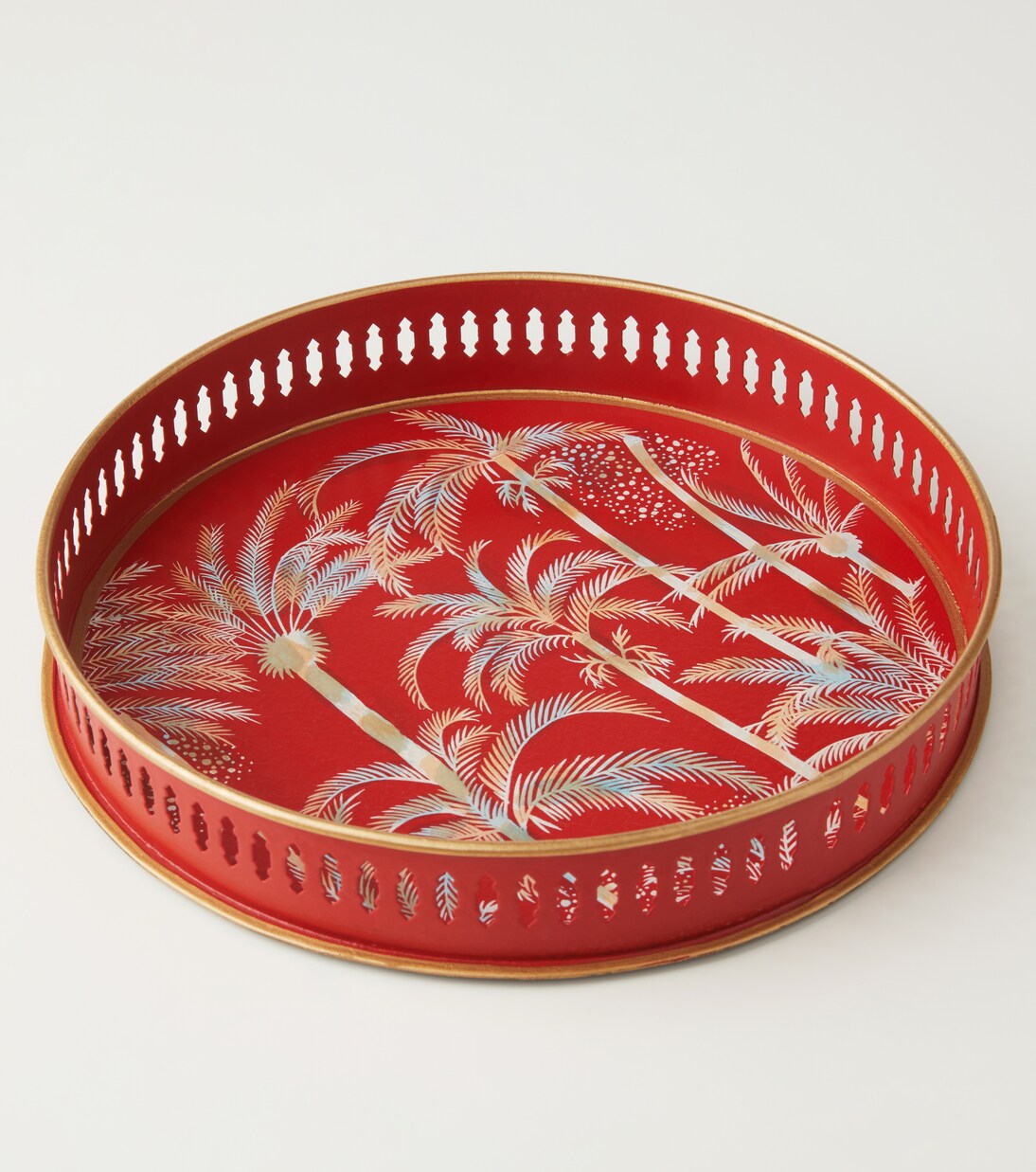 Flora hand-painted iron tray in red - Les Ottomans | Mytheresa