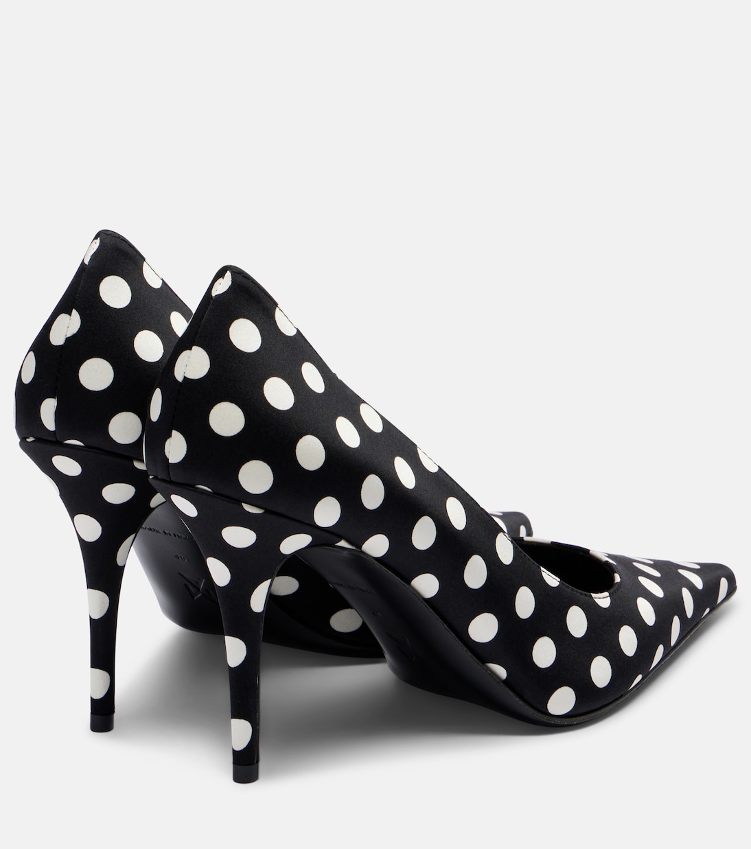 Barbara 90 polka-dot satin pumps in black - Amina Muaddi | Mytheresa