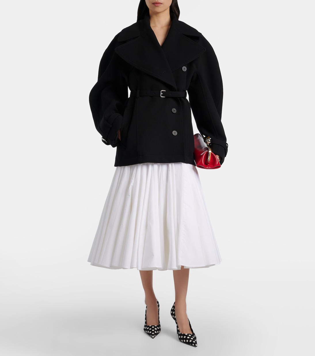 Barbara 90 polka-dot satin pumps in black - Amina Muaddi | Mytheresa