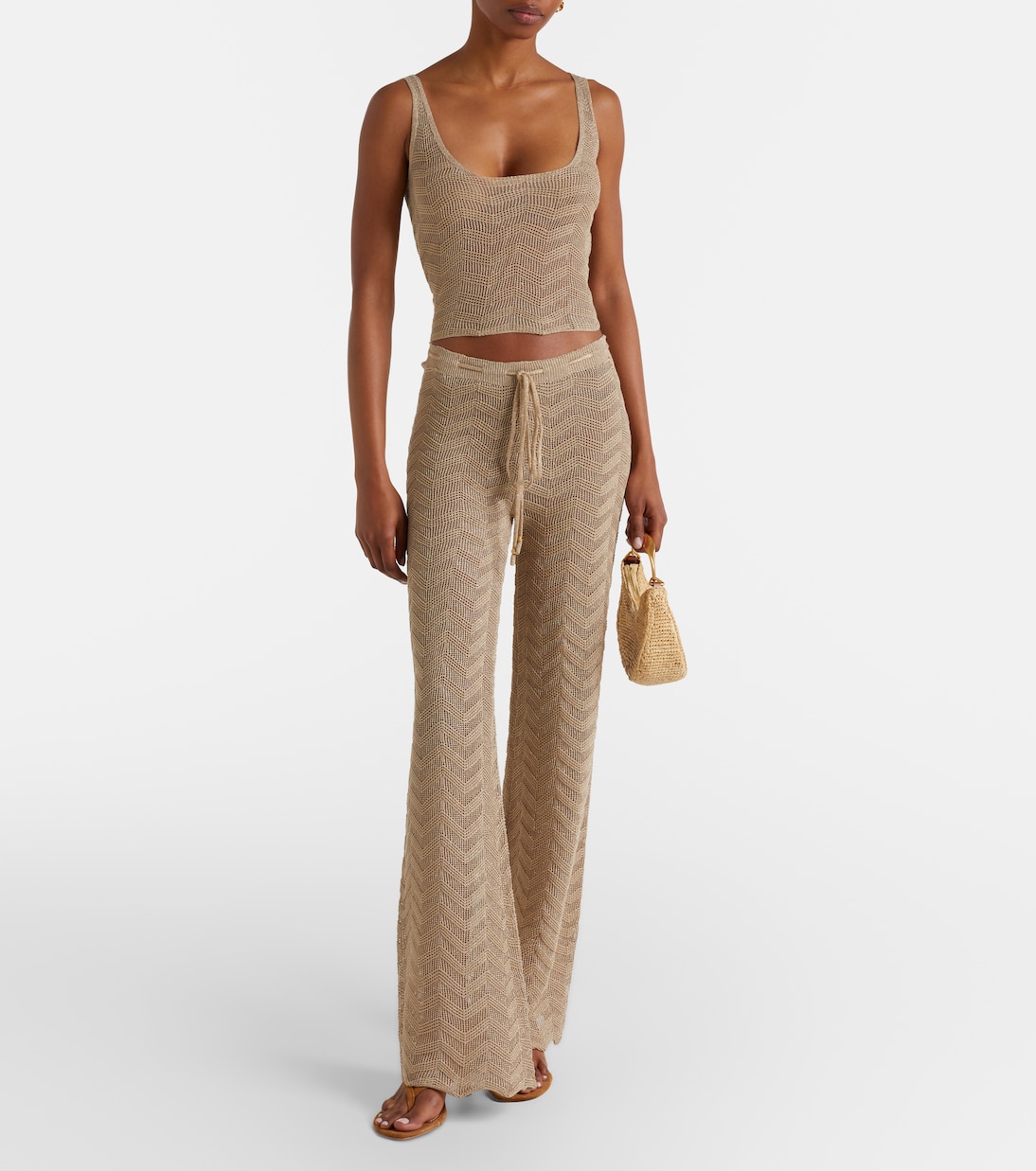 Bia semi-sheer top in beige - Bananhot | Mytheresa