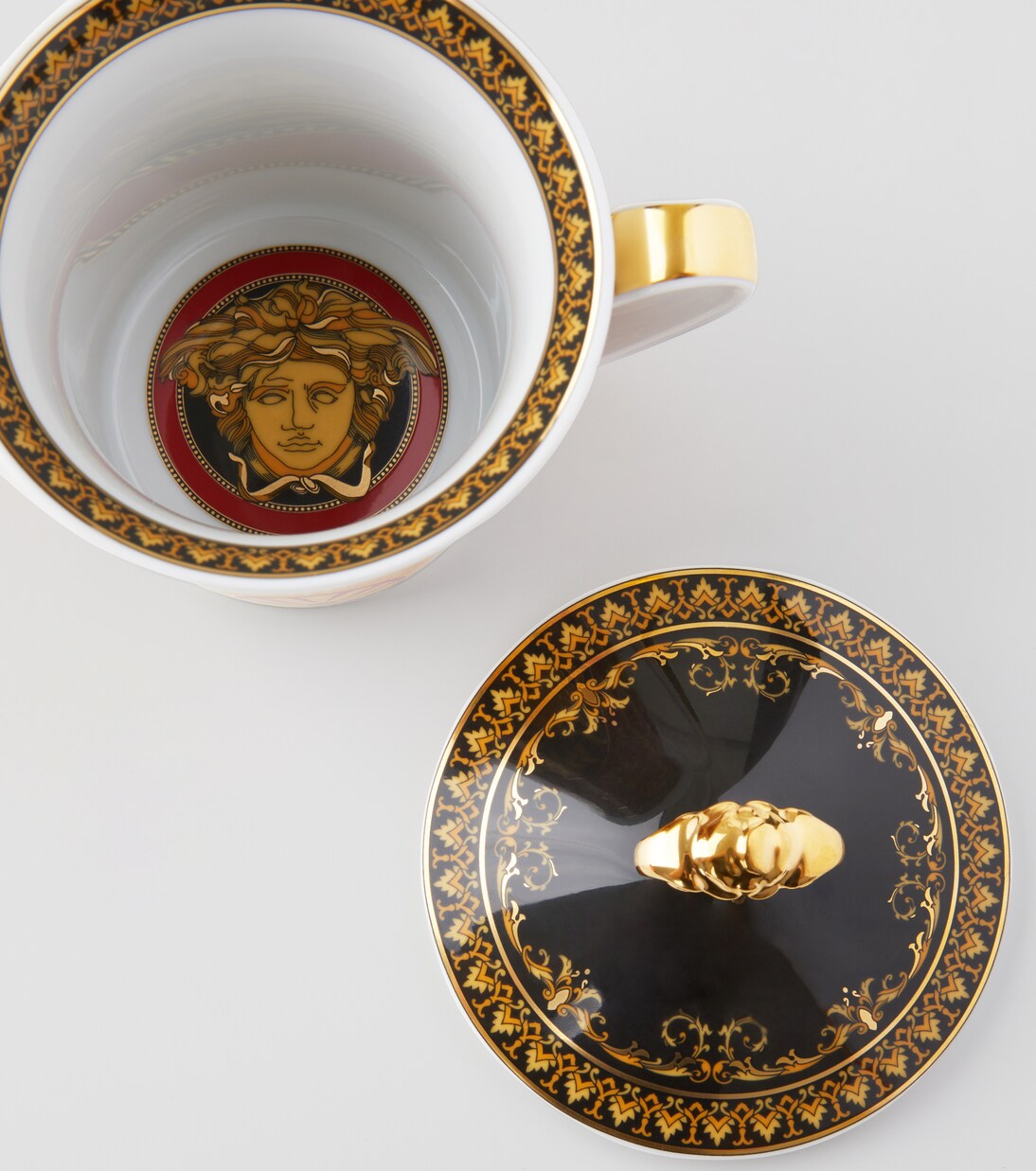 Medusa porcelain mug with lid in multicoloured - Versace Home | Mytheresa