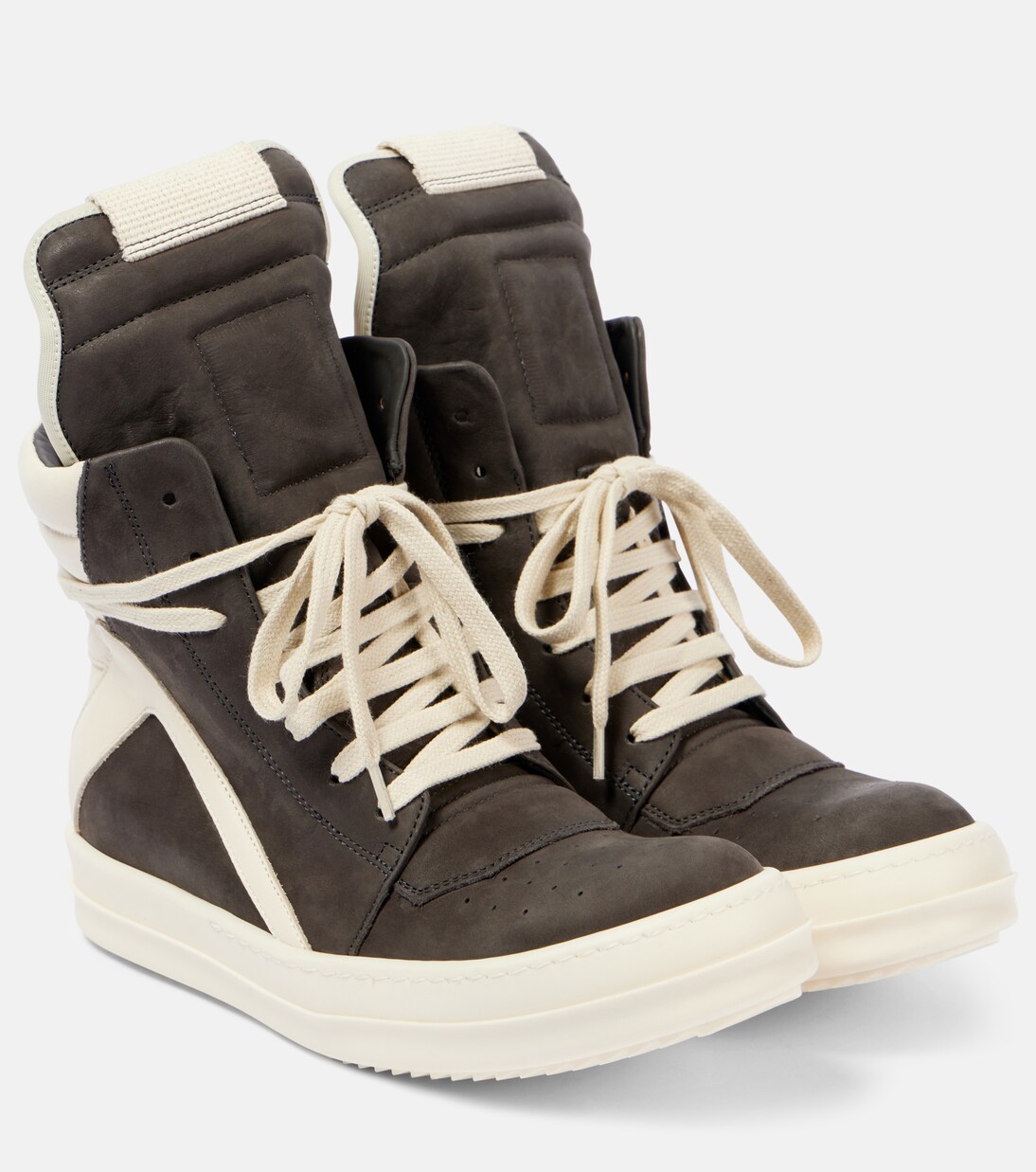 Geobasket suede high top sneakers in grey Rick Owens Mytheresa