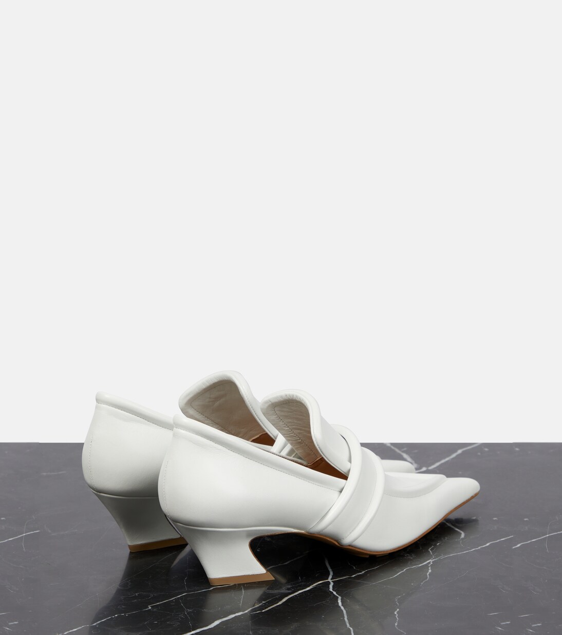 Spada leather loafer pumps in white - Bottega Veneta | Mytheresa
