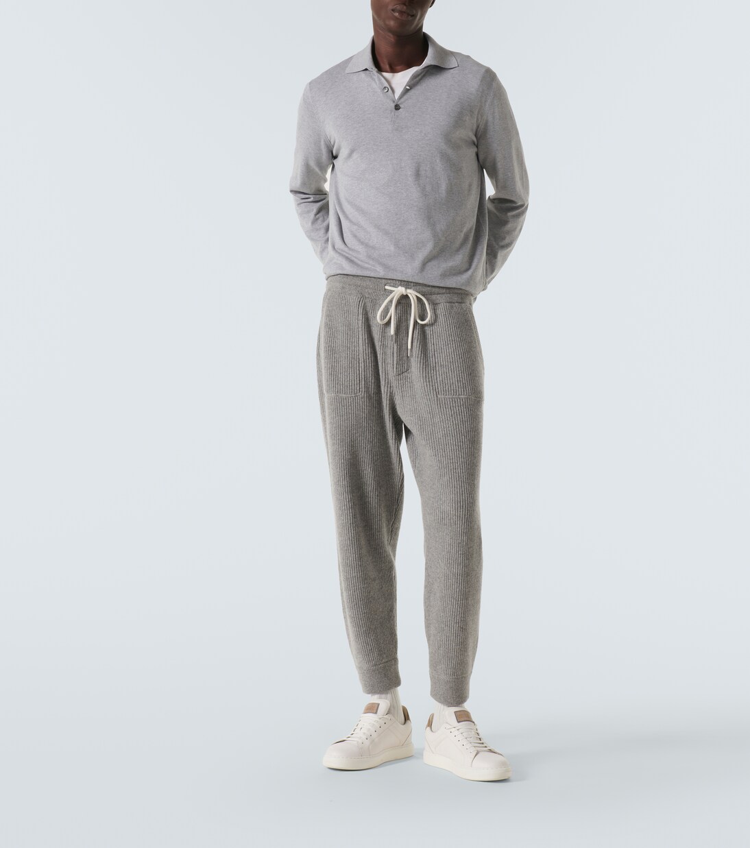 Ribbed-knit cashmere sweatpants in grey - Brunello Cucinelli | Mytheresa