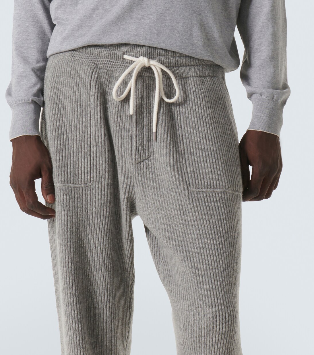 Ribbed-knit cashmere sweatpants in grey - Brunello Cucinelli | Mytheresa