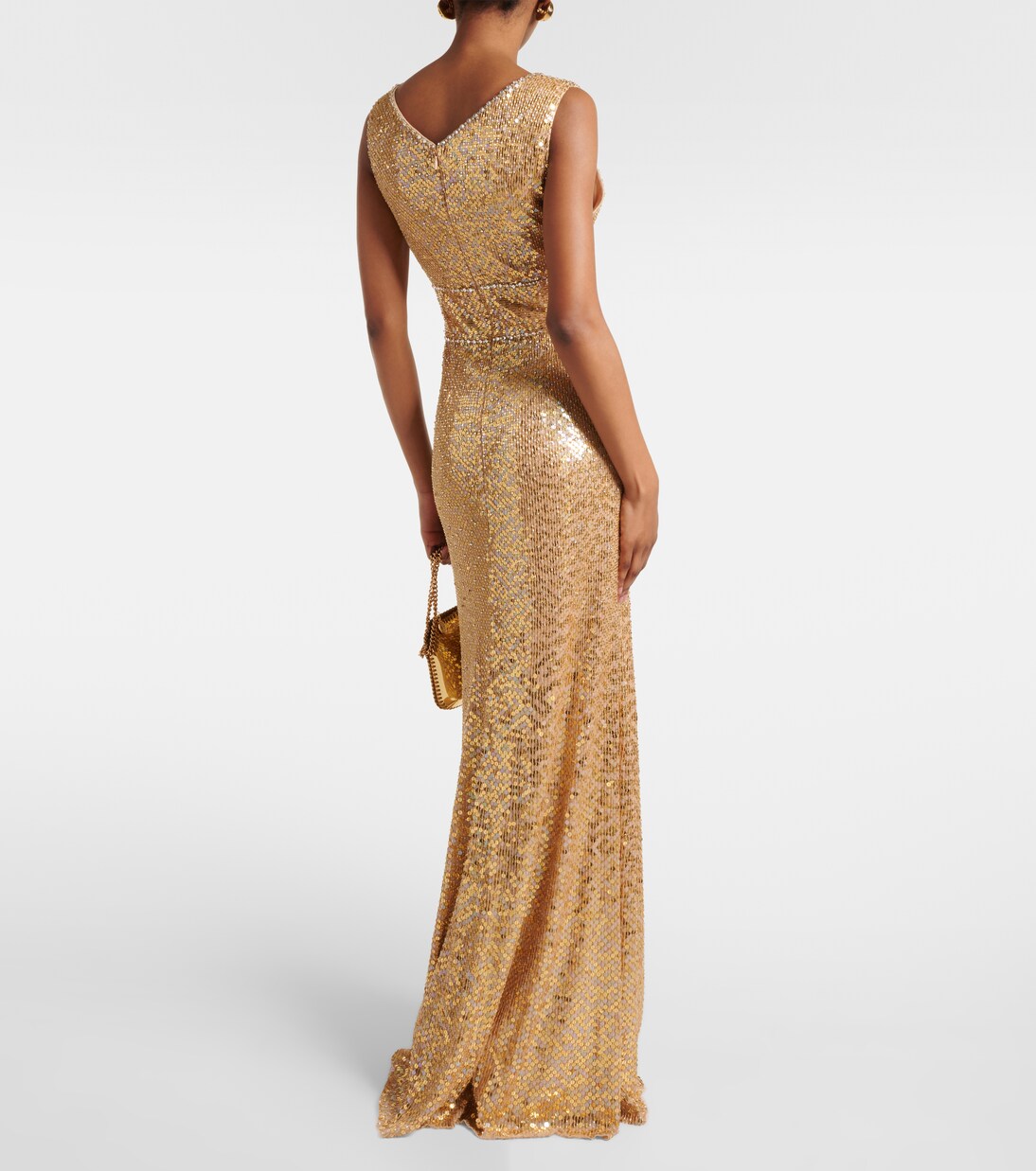 Cygnet sequined ruched gown in gold - Jenny Packham | Mytheresa