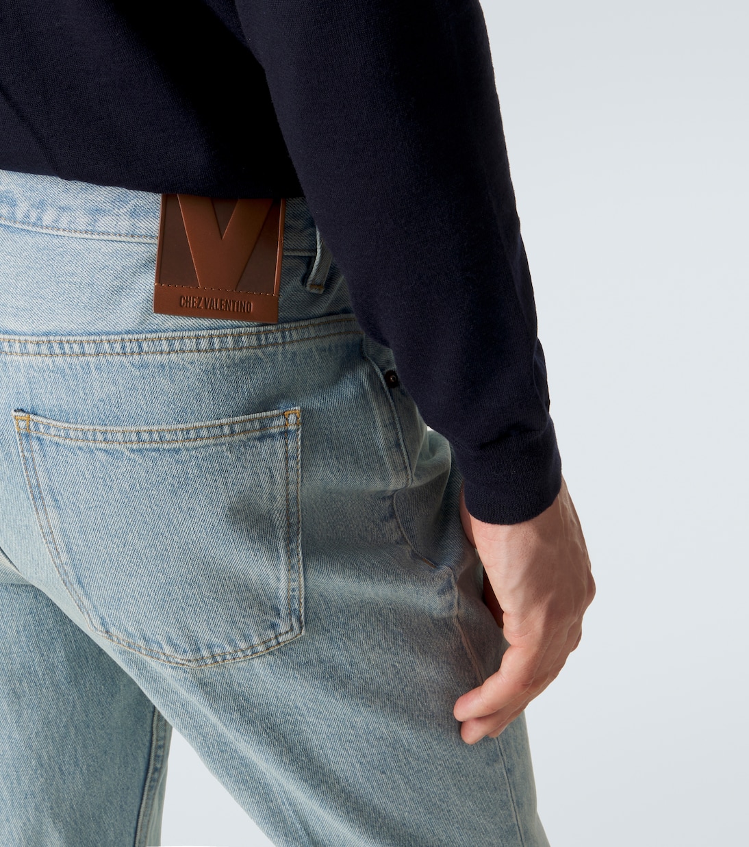 Logo flared jeans in blue - Valentino | Mytheresa