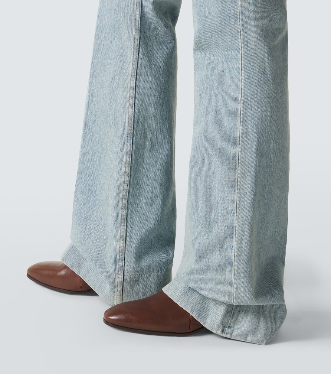 Logo flared jeans in blue - Valentino | Mytheresa