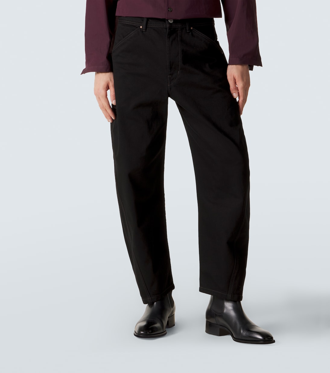 Barrel-leg jeans in black - Lemaire | Mytheresa