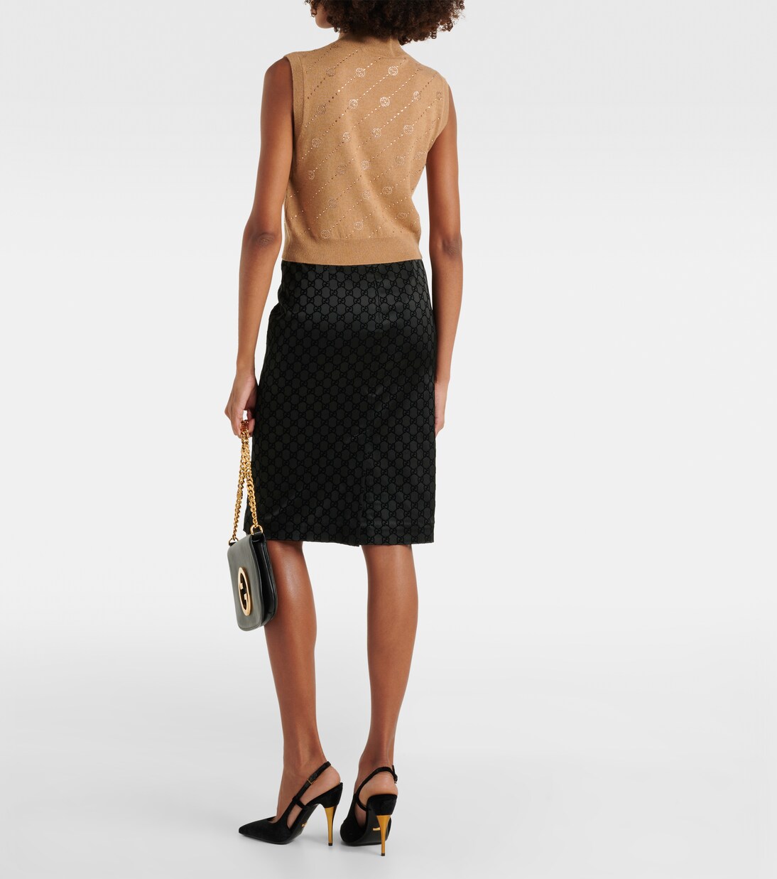 Interlocking G cashmere sweater vest in beige - Gucci | Mytheresa