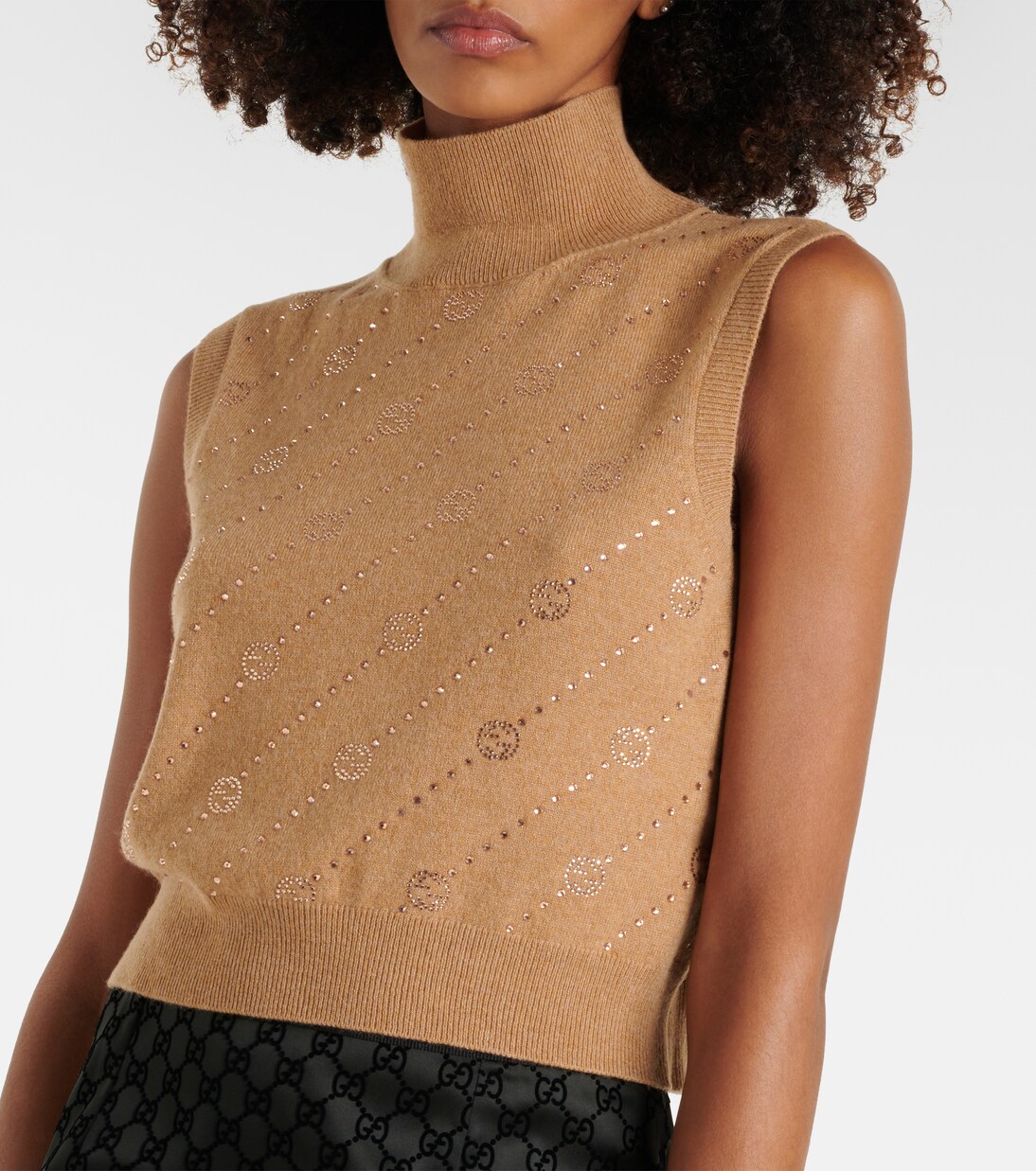 Interlocking G cashmere sweater vest in beige - Gucci | Mytheresa