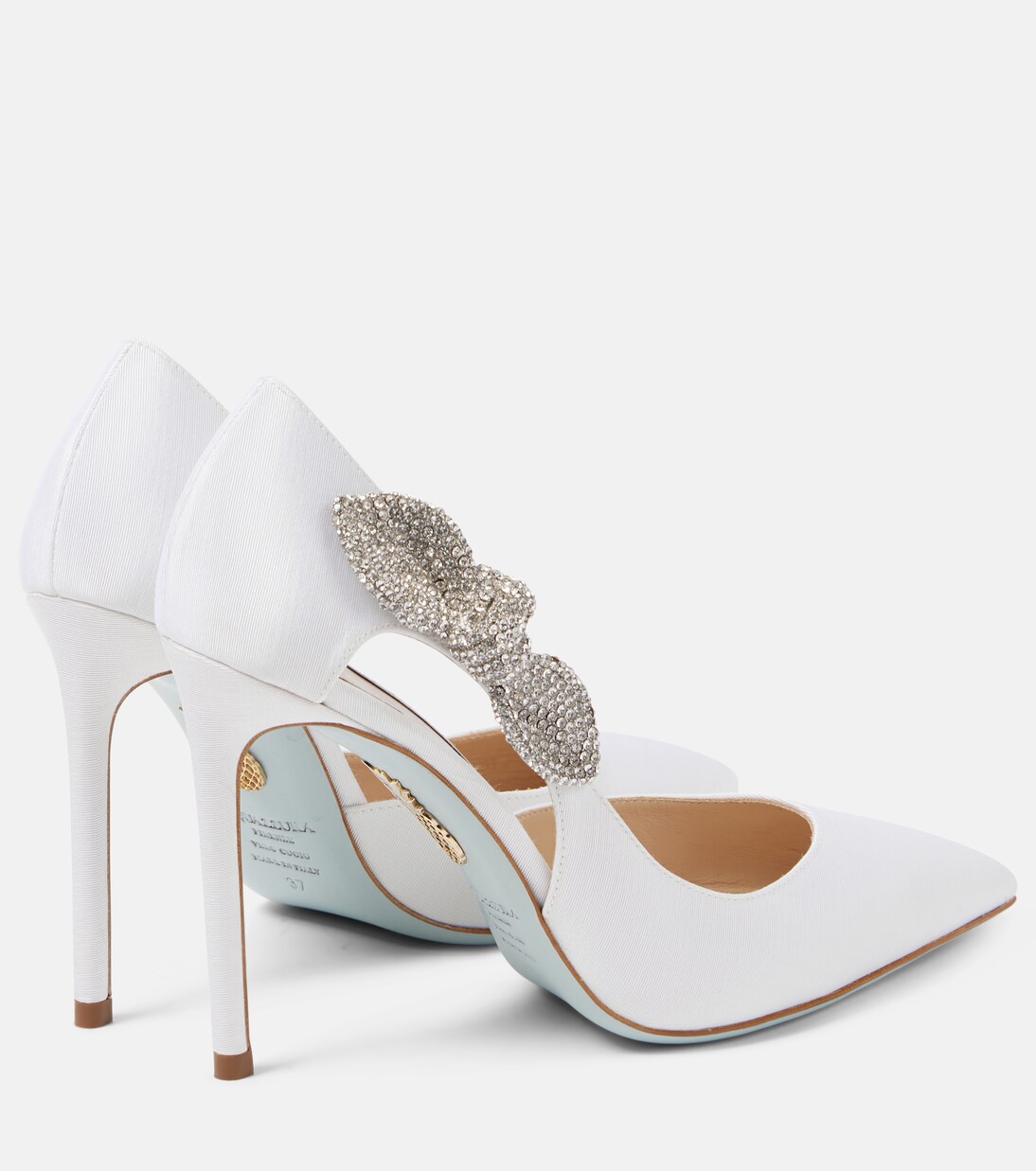 Very Bow Tie crystal-embellished pumps in white - Aquazzura | Mytheresa