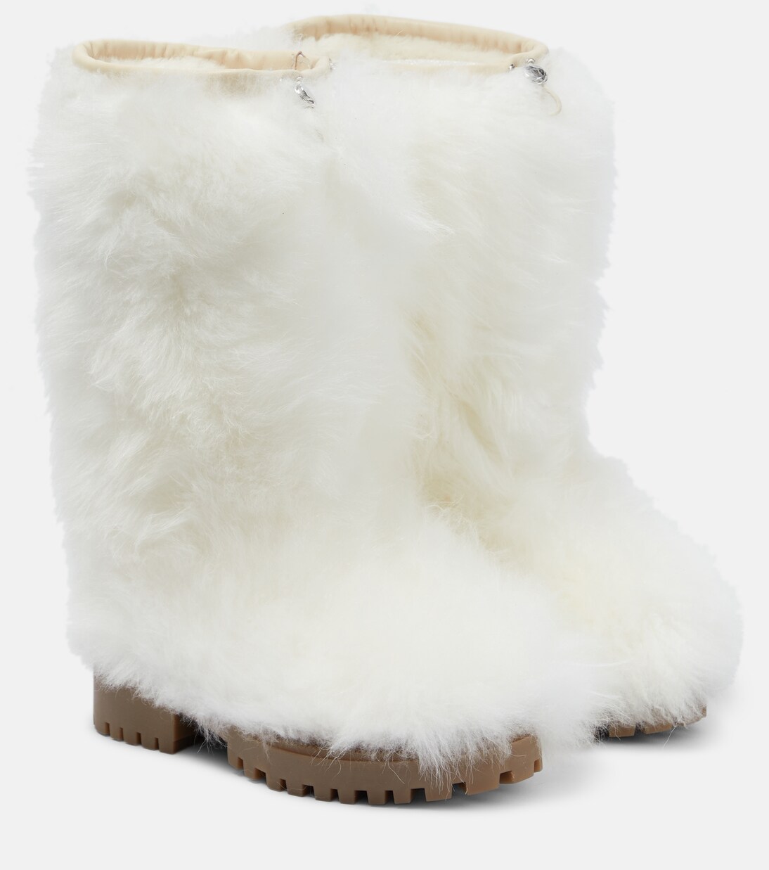 Shearling boots in white - Yves Salomon | Mytheresa