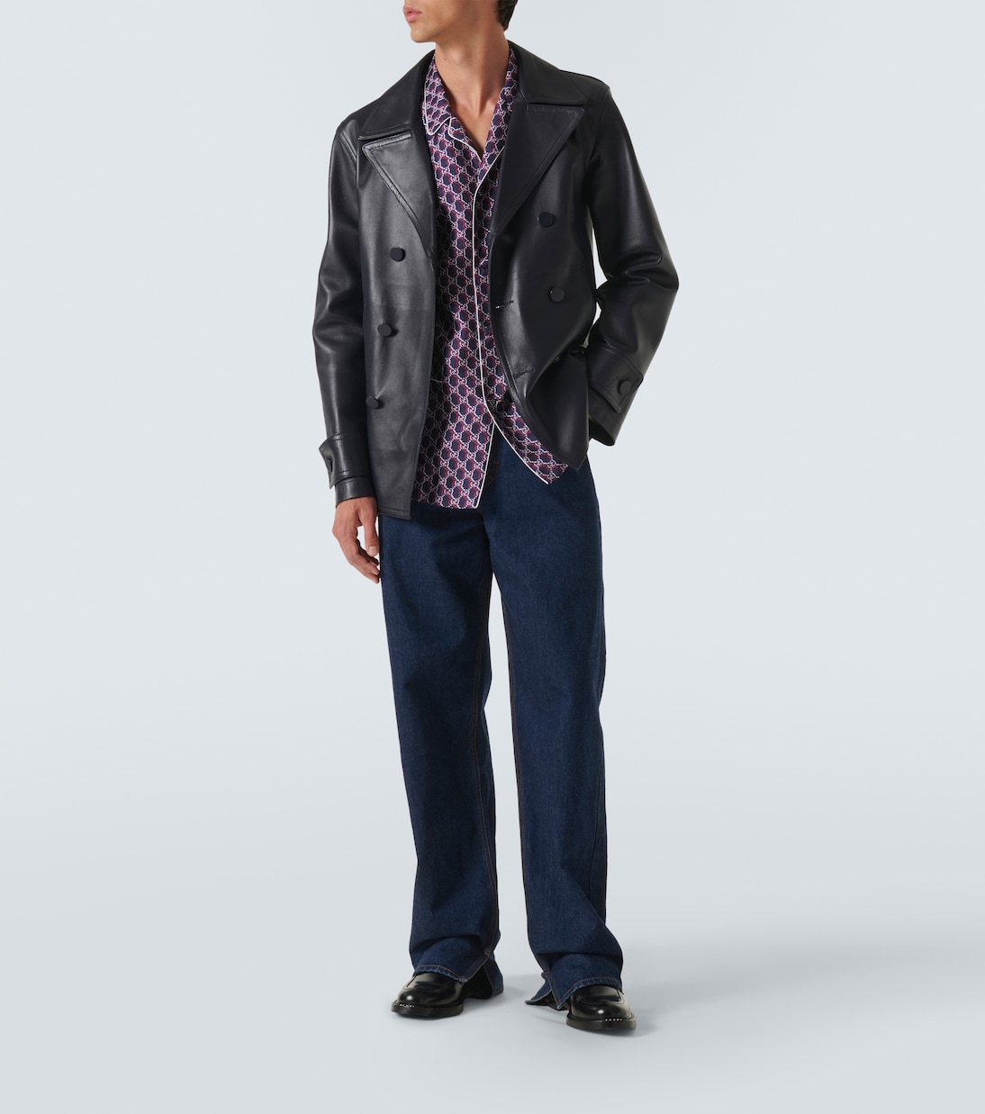 Gucci leather jacket mens store