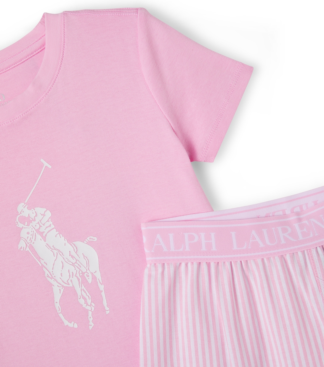 Pyjama en coton imprimé en rose – Polo Ralph Lauren Kids | Mytheresa