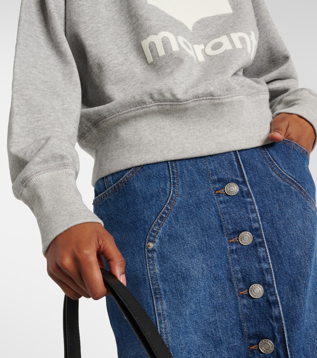 Moby logo jersey sweatshirt in grey - Marant Etoile | Mytheresa