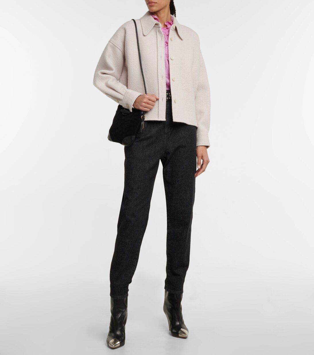 Hanao wool-blend shirt jacket in white - Isabel Marant | Mytheresa