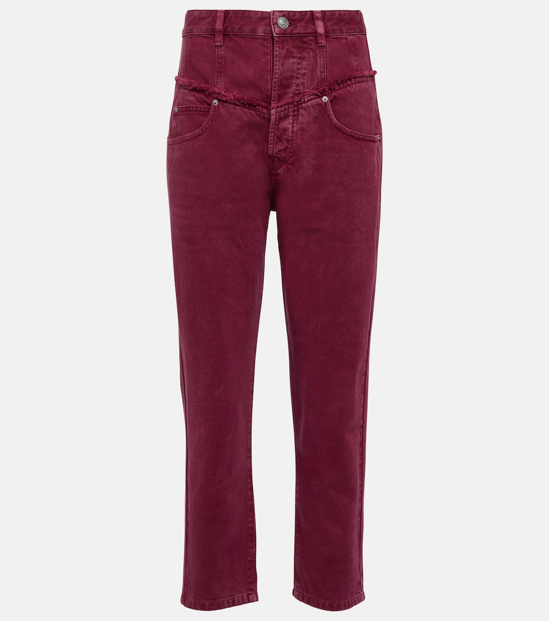 High rise straight jeans in burgundy Isabel Marant Mytheresa