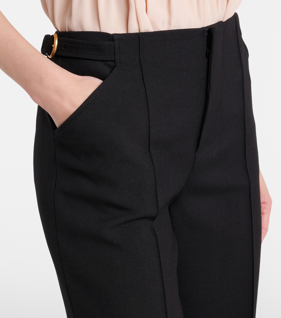 Virgin wool crêpe capri pants in black - Chloe | Mytheresa