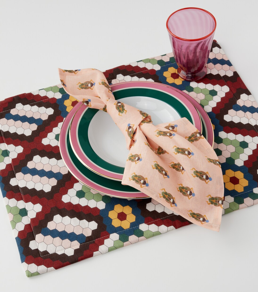 Set de 2 servilletas Pink Scarab grandes en rosa - La Double J | Mytheresa