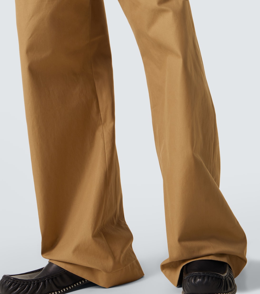 Paneled cotton twill wide-leg pants in beige - Dries Van Noten | Mytheresa