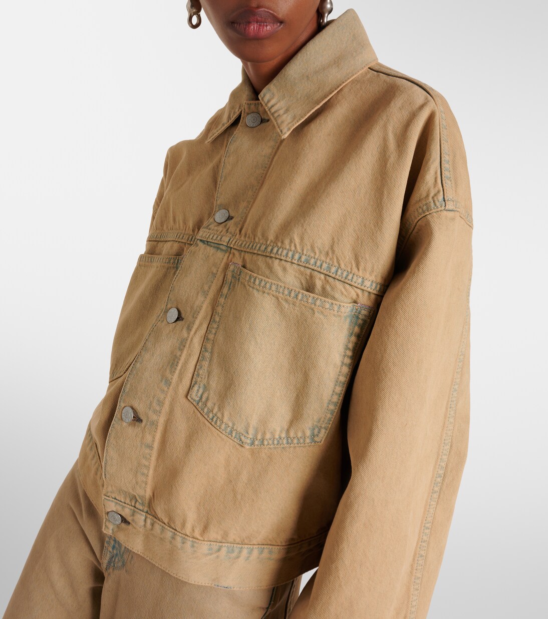 Marko cropped denim jacket in beige - Acne Studios | Mytheresa