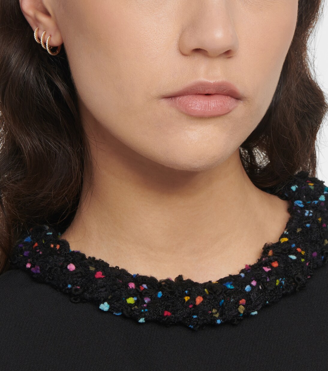 Linked Pave Eternity 18kt gold stacked ear cuff with diamonds in gold ...
