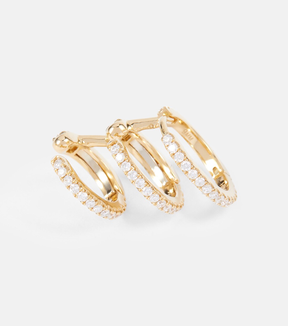 Linked Pave Eternity 18kt gold stacked ear cuff with diamonds in gold ...