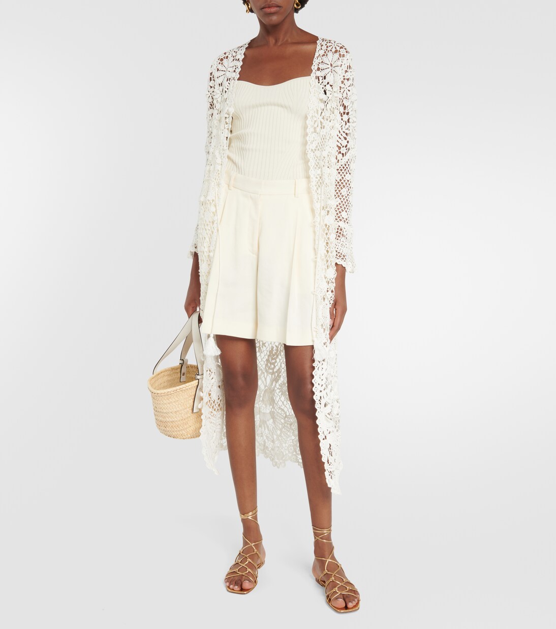 Floral cotton lace duster jacket in white - Polo Ralph Lauren | Mytheresa