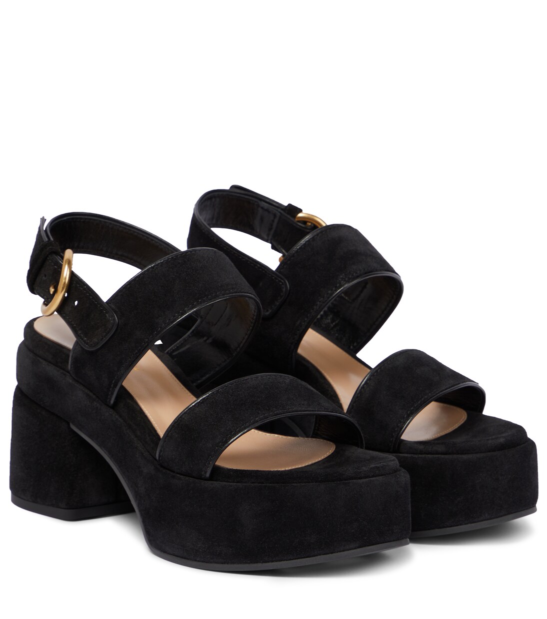 Melrose suede platform sandals in black - Gianvito Rossi | Mytheresa
