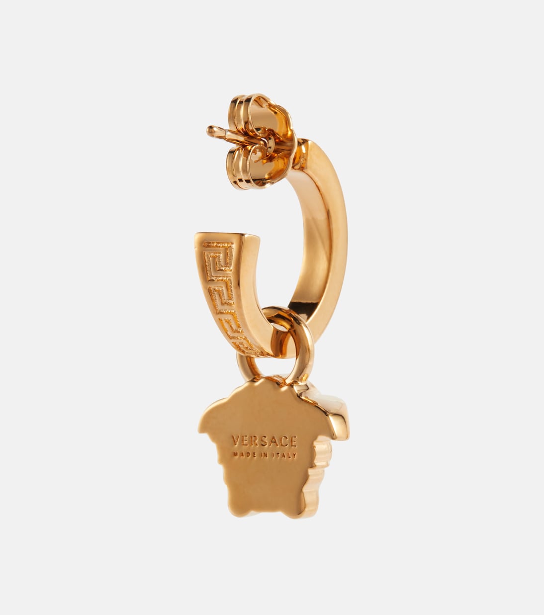 La Medusa Greca hoop earrings in gold - Versace | Mytheresa