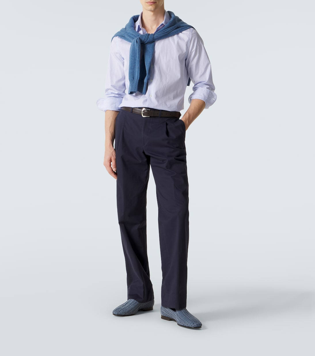 Mario woven leather loafers in blue - Manolo Blahnik | Mytheresa