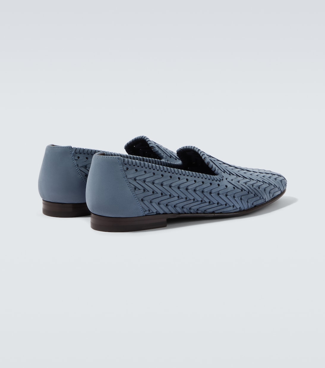 Mario woven leather loafers in blue - Manolo Blahnik | Mytheresa