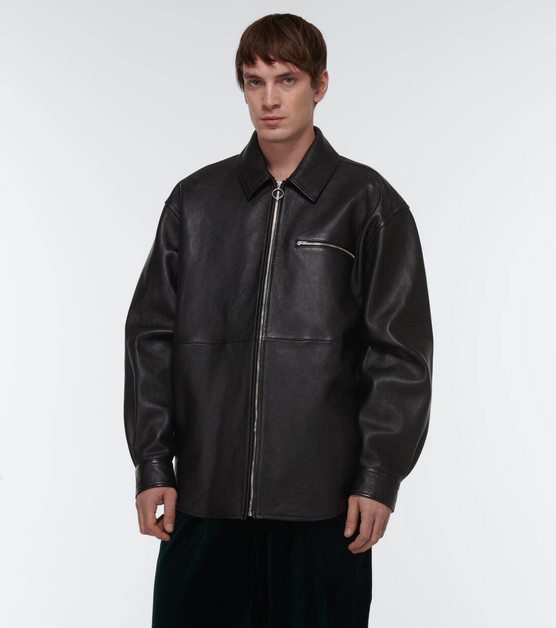 Leather overshirt in black Acne Studios Mytheresa