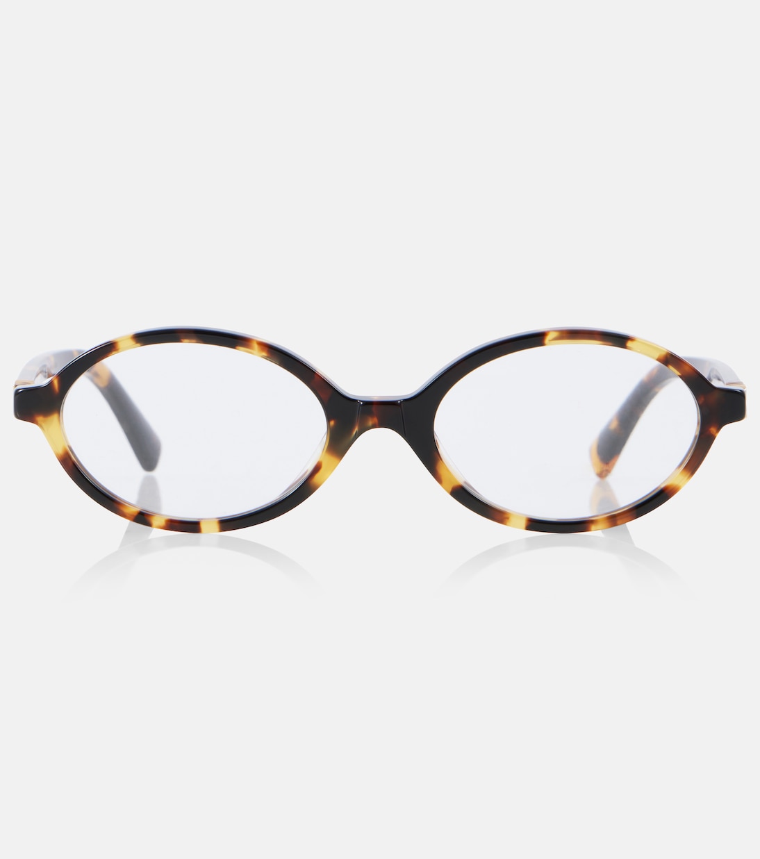 Tortoiseshell oval glasses in brown - Miu Miu | Mytheresa