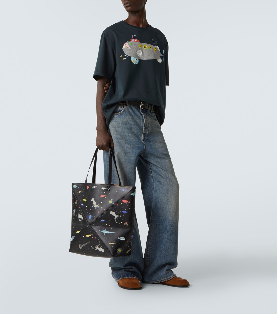 x Suna Fujita – Cabas Deep Sea XL en cuir en noir – Loewe | Mytheresa