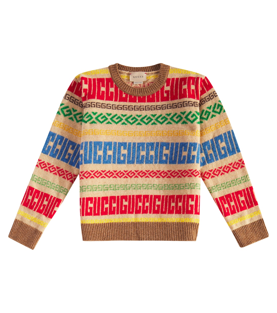 Striped wool sweater in multicoloured - Gucci Kids | Mytheresa Striped wool sweater in multicoloured - Gucci Kids | Mytheresa