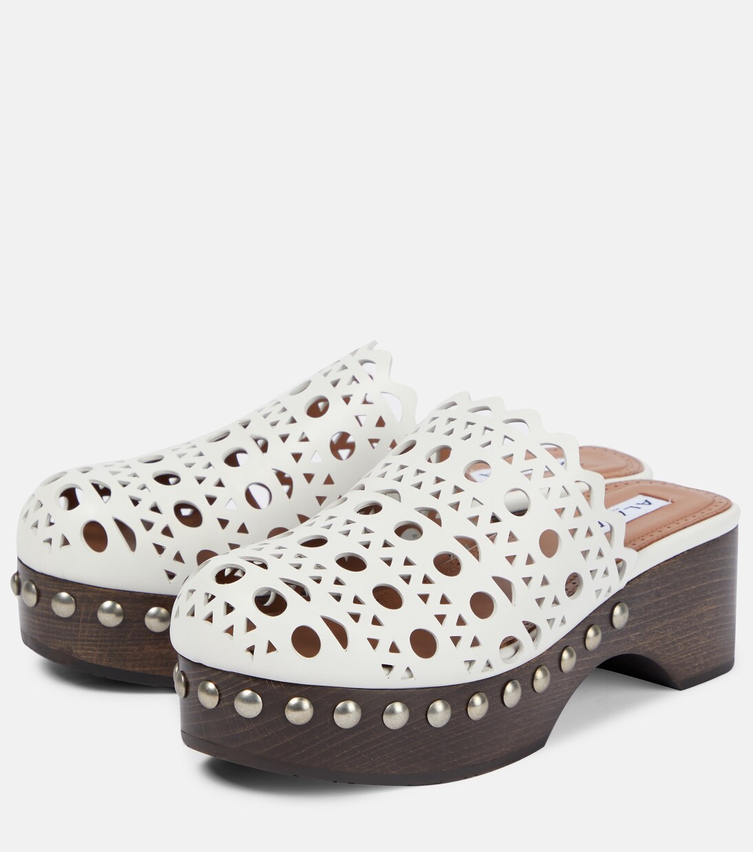Vienne leather clogs in white - Alaia | Mytheresa