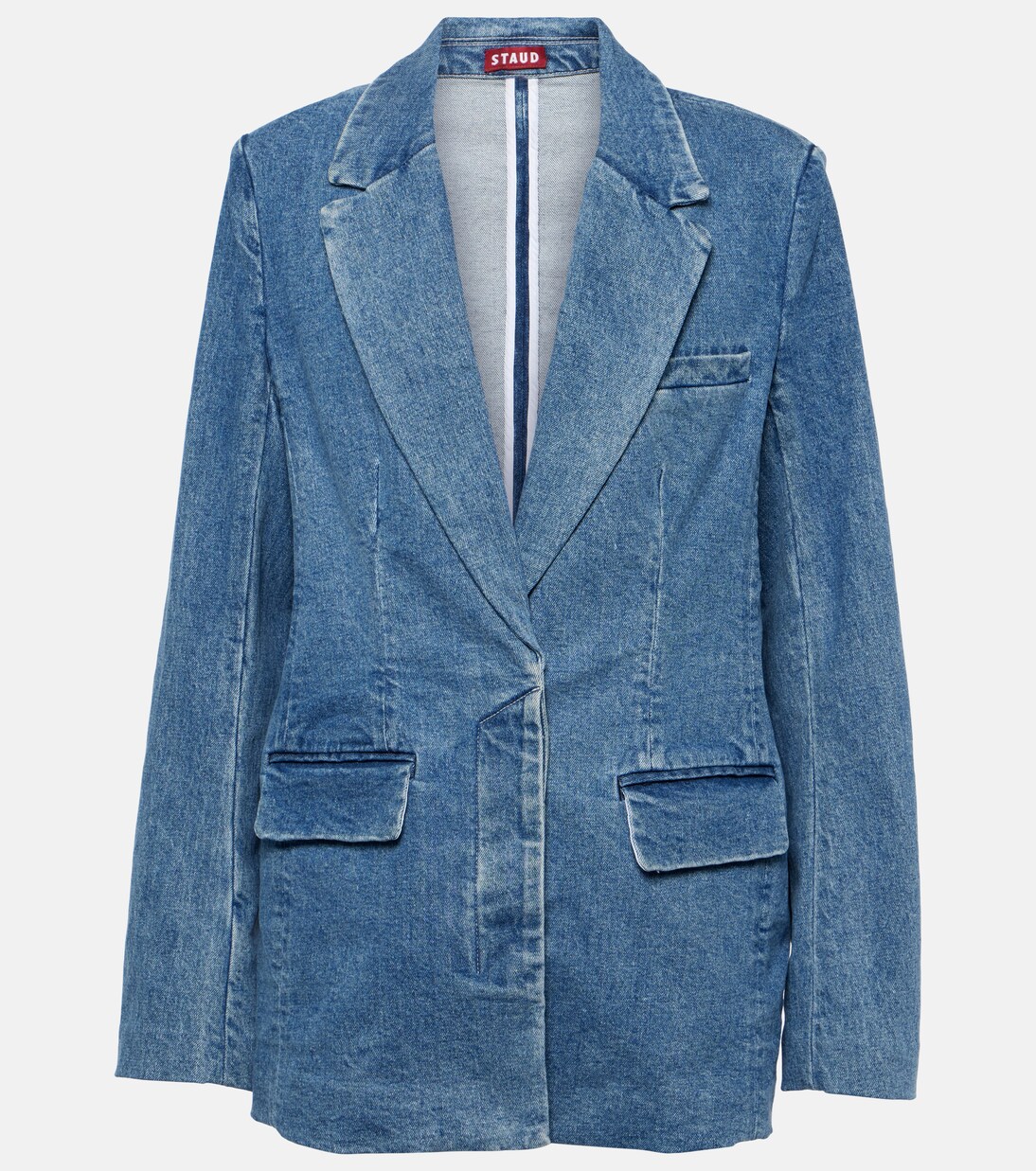Maxwell denim blazer in blue - Staud | Mytheresa