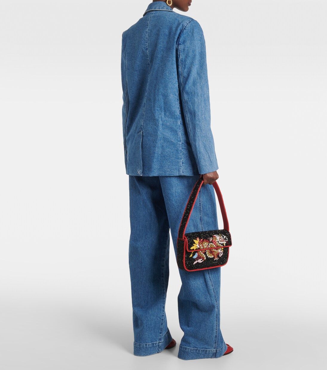 Maxwell denim blazer in blue - Staud | Mytheresa