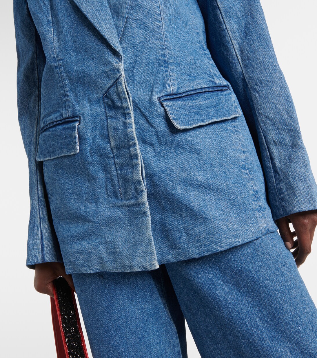 Maxwell denim blazer in blue - Staud | Mytheresa