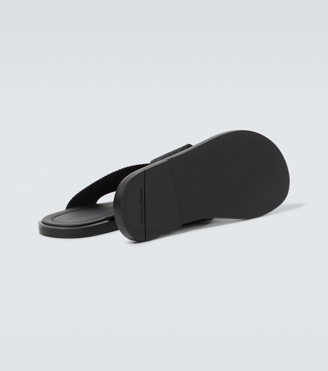 Sandales en cuir en noir Giorgio Armani Mytheresa
