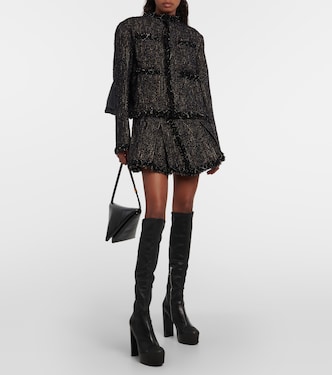 Leather platform knee-high boots in black - Sacai | Mytheresa Leather platform knee-high boots in black - Sacai | Mytheresa