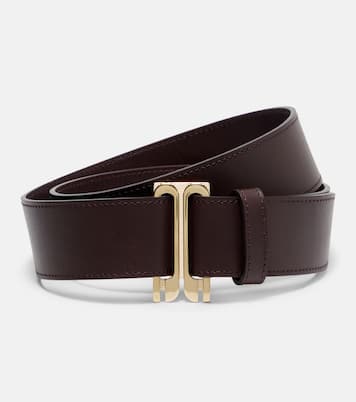 Dorian leather belt in burgundy - Victoria Beckham | Mytheresa